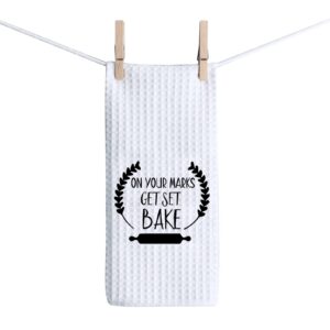 zjxhpo baker towel gifts on your marks get set bake kitchen towel british baking show inspired gift baking gift housewarming gift bake lover gift (get set bake towel)