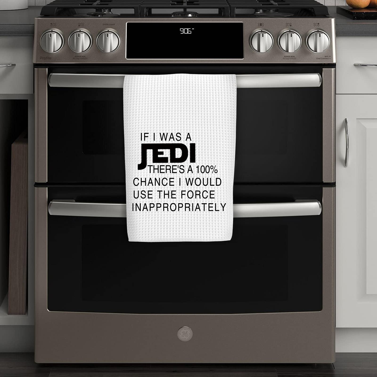 WCGXKO Funny Movie Inspired Kitchen Home Decor Hostess Gift Flour Sack Towel Dish Towel Hand Towel (IF I was A Jedi)