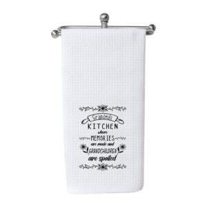 wcgxko grandma gift grandma's kitchen where memories are made and grandchildren are spoiled kitchen towel dish towel (grandma's kitchen where)