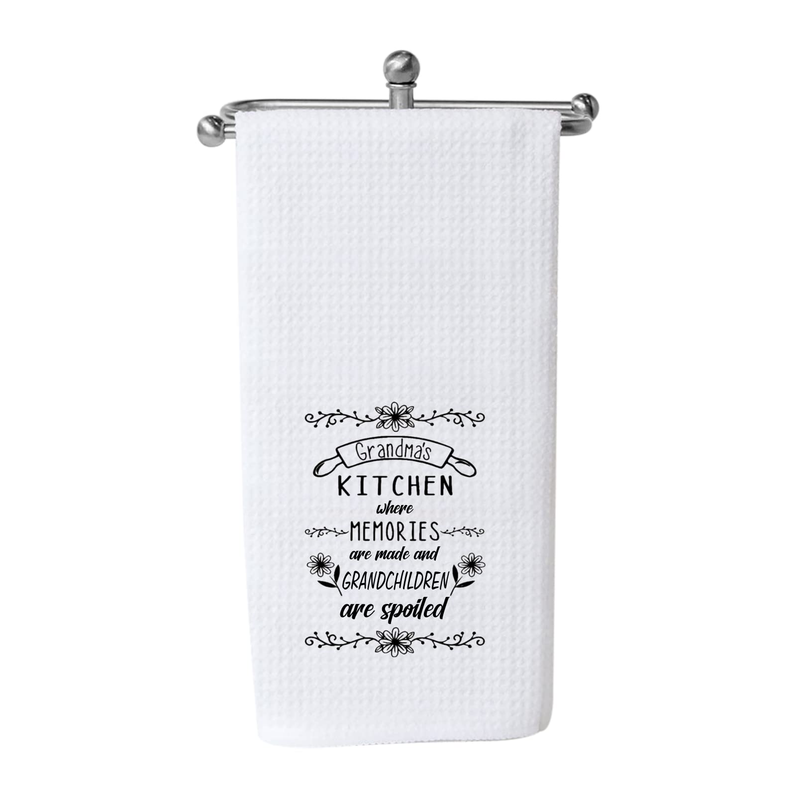 WCGXKO Grandma Gift Grandma's Kitchen Where Memories are Made and Grandchildren are Spoiled Kitchen Towel Dish Towel (Grandma's Kitchen Where)