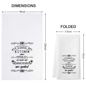 WCGXKO Grandma Gift Grandma's Kitchen Where Memories are Made and Grandchildren are Spoiled Kitchen Towel Dish Towel (Grandma's Kitchen Where)