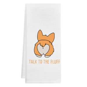 gichugi corgi kitchen towels 16x24, corgi gifts for corgi lovers women girls kids, corgi mom gifts, corgi dish towels, corgi hand towels, corgi kitchen bathroom decor