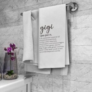 Dibor Gigi Definition Kitchen Towels Dish Towels Dishcloth,Gigi Grandma Appreciation Decorative Absorbent Drying Cloth Hand Towels Tea Towels for Bathroom Kitchen,Grandma Birthday