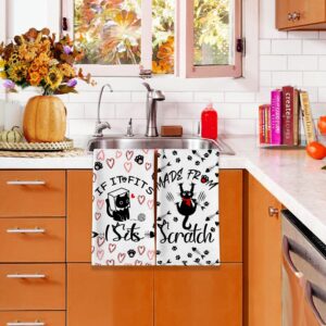 Unibyby Cat Kitchen Towels, Cat Lover Gifts for Women, Decorative Cat Hand Towels for Kitchen, Cat Gifts for Cat Lovers, Housewarming Gift, Cute Cat Dish Towel, Tea Towel, Cat Kitchen Décor