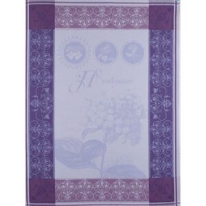 garnier thiebaut hortensia blue french jacquard kitchen towel 22"x30", 100% cotton