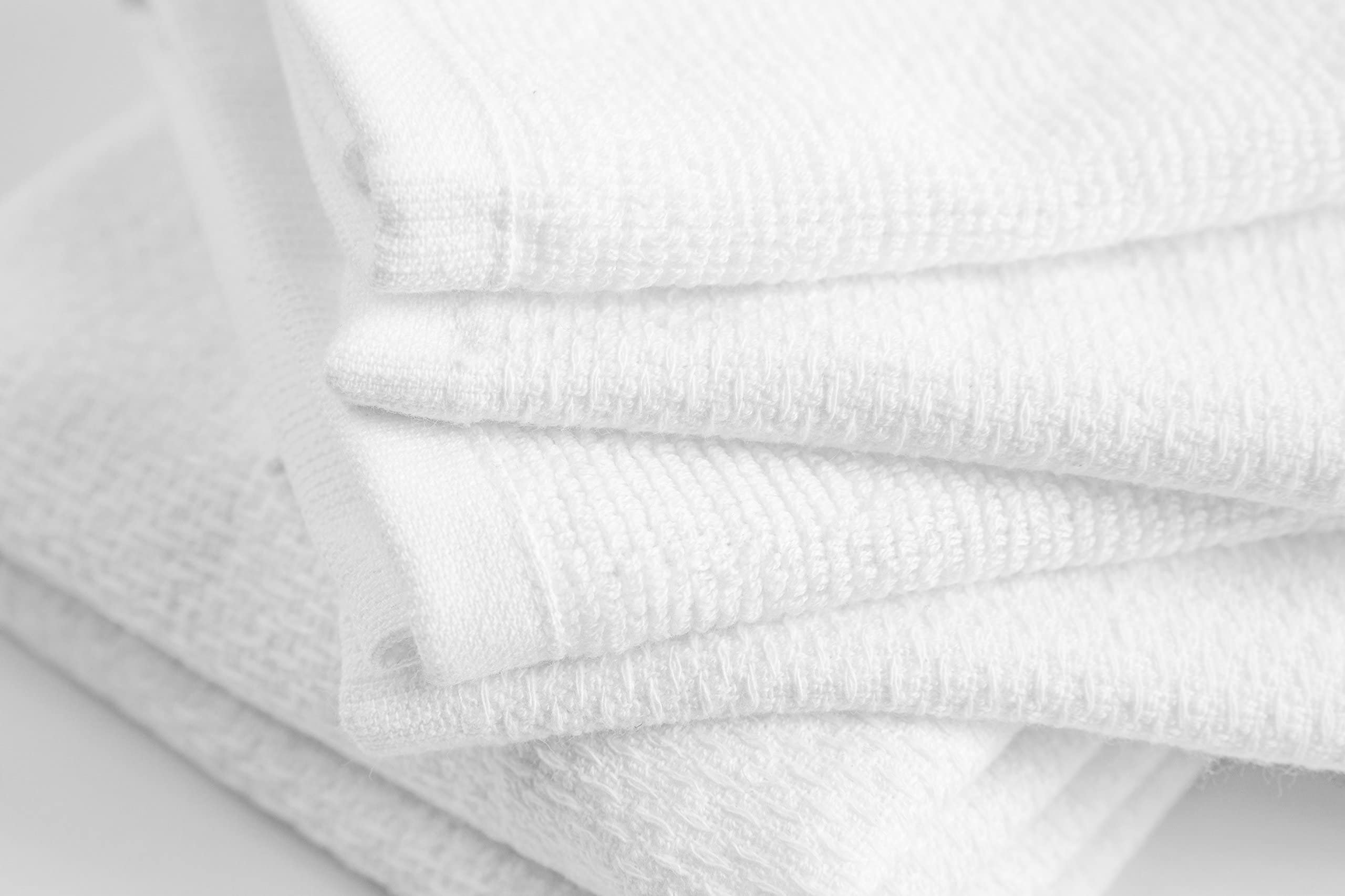 Sticky Toffee Blank Kitchen Towels Dish Towels White 100% Cotton, Set of 4, Tea Towels for Crafting Embroidery, Dual-Texture Flat Woven Side and Terry Side, Oeko-Tex Cotton, 28 in x 16 in