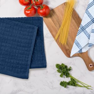 DAN RIVER Dish Towels for Kitchen - 100% Cotton | Tea Towels for Kitchen |Quick Drying Towels | Dish Clothes for Washing Dishes | Washcloths for Dishes |12”x12” Blue Opal Pack-8