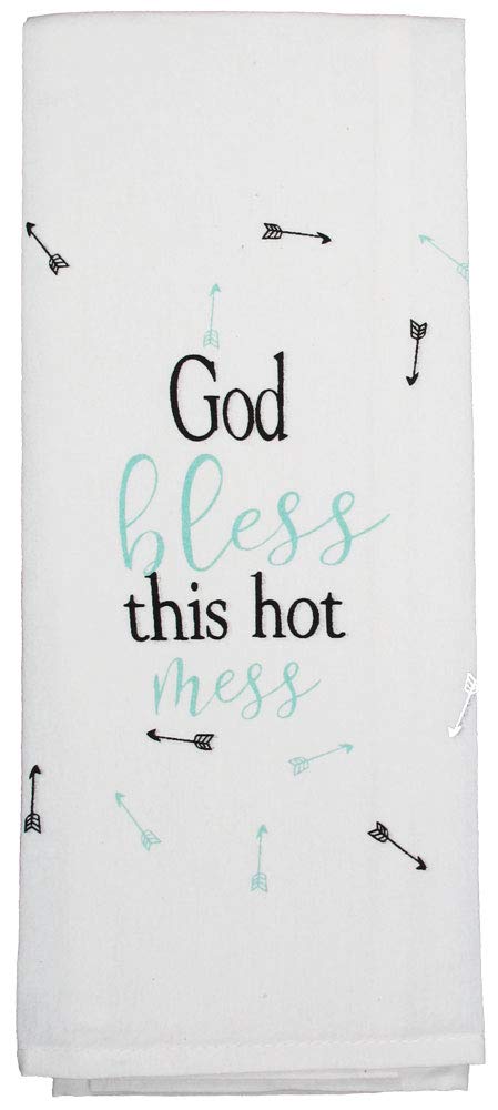 fillURbasket Cute Kitchen Towels Set, Fun Dish Towels with Sayings Faith, Blessed, Family, Love, Home & Dreams Theme, 5 Flour Sack Towels for Dish Drying Decor 16x28 Cotton