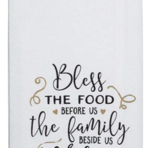 fillURbasket Cute Kitchen Towels Set, Fun Dish Towels with Sayings Faith, Blessed, Family, Love, Home & Dreams Theme, 5 Flour Sack Towels for Dish Drying Decor 16x28 Cotton