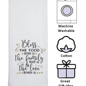 fillURbasket Cute Kitchen Towels Set, Fun Dish Towels with Sayings Faith, Blessed, Family, Love, Home & Dreams Theme, 5 Flour Sack Towels for Dish Drying Decor 16x28 Cotton