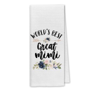 dibor world’s best great mimi floral kitchen towels dish towels dishcloth,best grandma mimi decorative absorbent drying cloth hand towels tea towels for bathroom kitchen,grandma