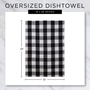 DII Farmhouse Basic Kitchen Collection Woven, Dishtowel Set, 18x28, Black, 5 Piece