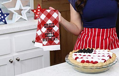 Buffalo Plaid Kitchen Towels Grilling Barbeque Towels