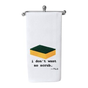 funny tea towel i don't want no scrub housewarming gift kitchen decor dish towel kitchen towels (want no scrub)