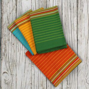 Gratico Kitchen Towels (20x28 Inches 12 Pack) Extra Large Premium Stripes Dish Towels for Kitchen Dish Cloths Highly Absorbent 100% Cotton Kitchen Hand Towels with Hanging Loop Tea Towels