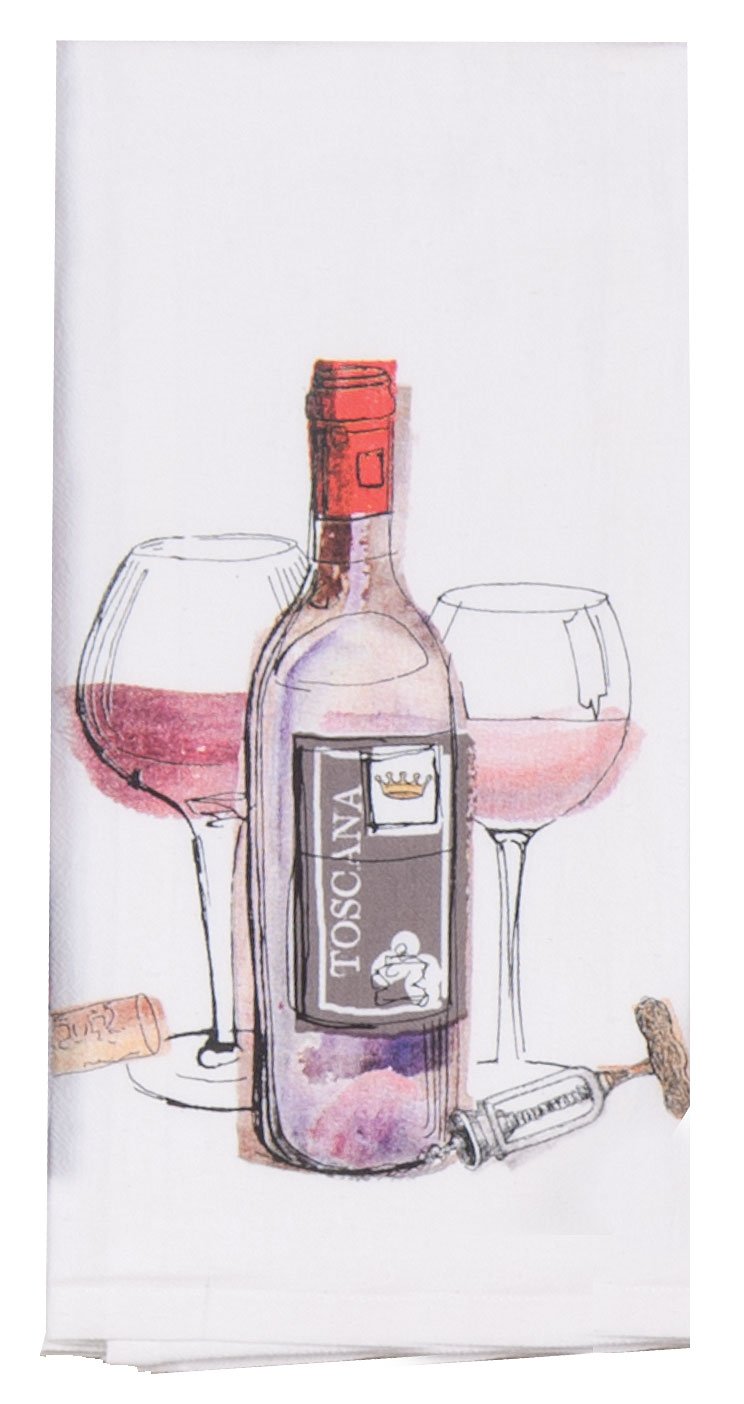 Kay Dee Designs Choice Wine Artistic Kitchen Bar Towel Bundle, Set of 2