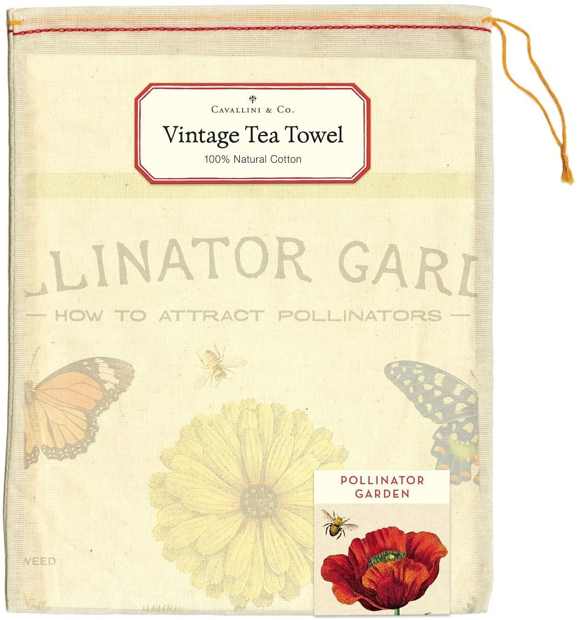 Cavallini & Co., Garden Pollinator Vintage Kitchen / Tea Towel