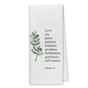 dibor christian kitchen towels dish towels dishcloth,bible verse scripture galatians 5:22 decorative absorbent drying cloth hand towels tea towels for bathroom kitchen,christian girls women gifts