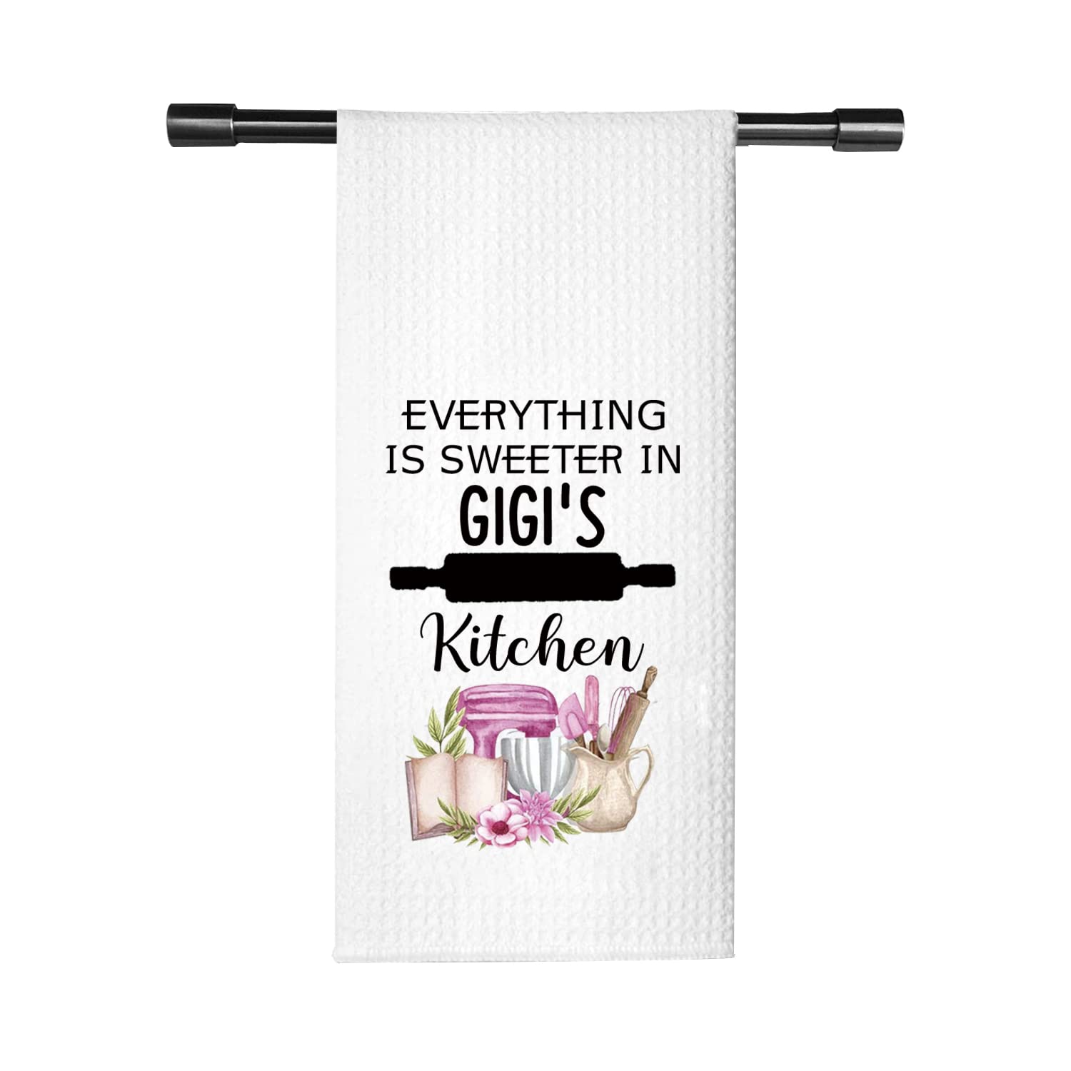 TSOTMO Gigi Gift Gigi Everything is Sweeter in Gigi’s Kitchen Grandma Kitchen Towel Dish Towel (Sweeter Gigi)