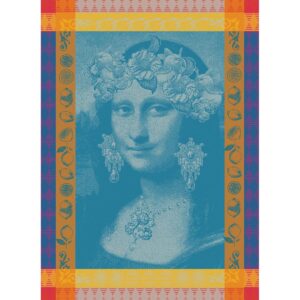 garnier thiebaut mona lisa bleu kitchen towel, 22"x30", blue