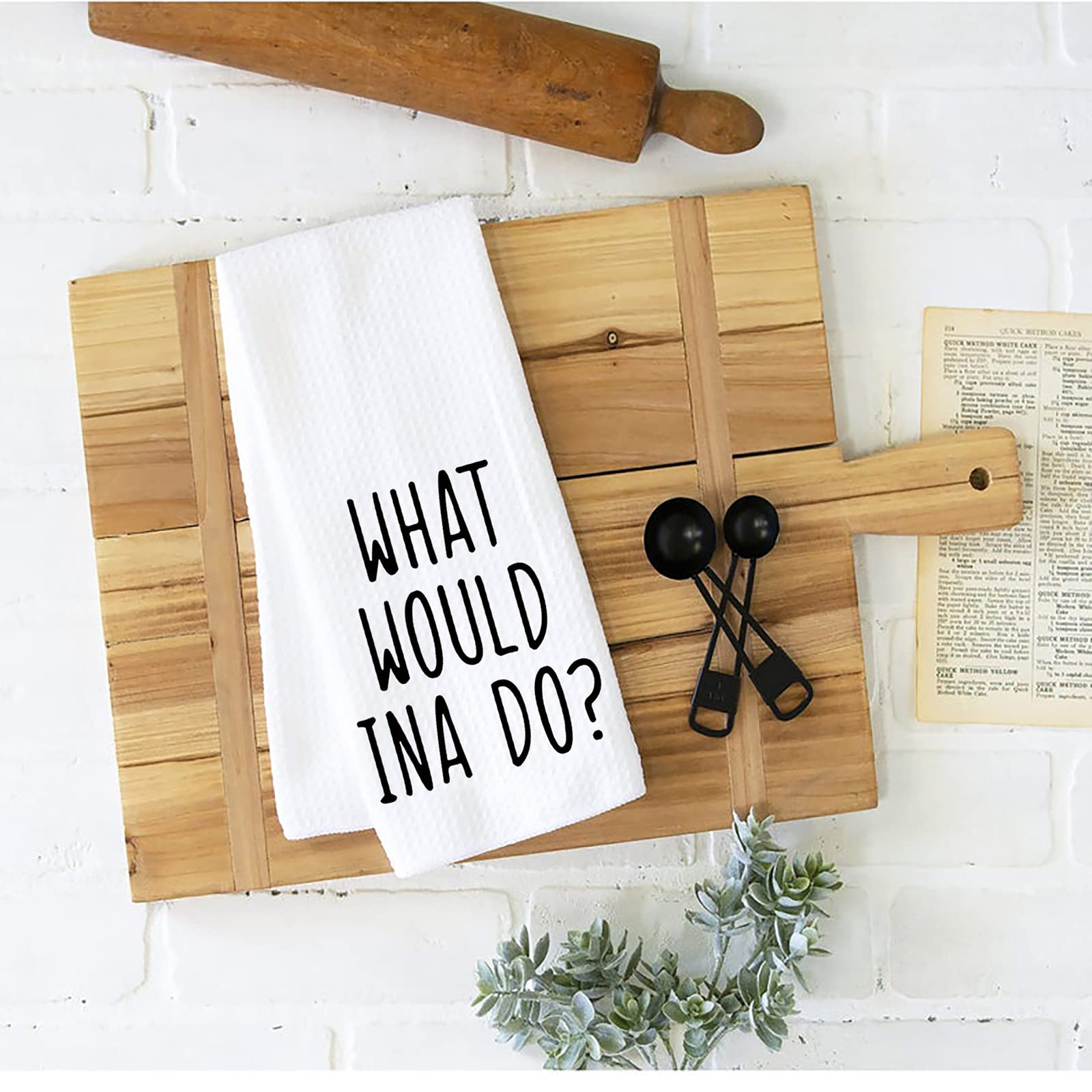 WCGXKO Ina Fans Gift What Would Ina Do Kitchen Decor Housewarming Gift Dish Towel Kitchen Towels Tea Towel (What Would Ina Do Towel)