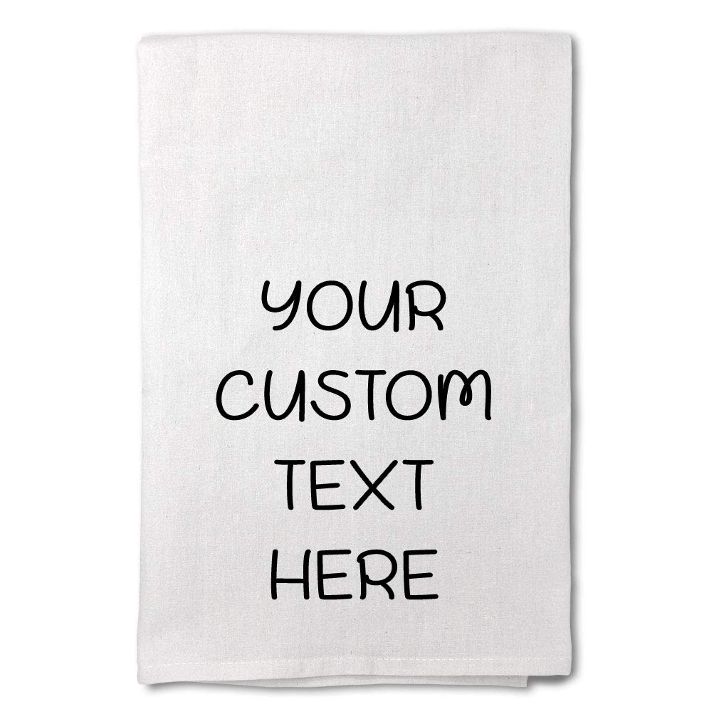 Style In Print Custom Decor Flour Kitchen Towels Personalized Text Cleaning Supplies Dish White