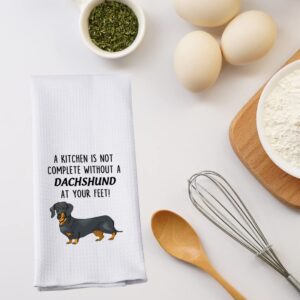 PWHAOO Dachshund Kitchen Towel Dachshund Owner Kitchen Decor Dachshund Mom Towel Dachshund Lover Gift (Without A Dachshund T)