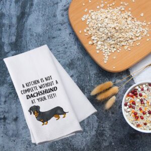 PWHAOO Dachshund Kitchen Towel Dachshund Owner Kitchen Decor Dachshund Mom Towel Dachshund Lover Gift (Without A Dachshund T)