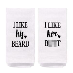 negiga i love his i like her bath towels 24x16 inch set of 2,funny couple towels decor decorative dish hand tea bath towels for kitchen bathroom,wedding valentine’s day gifts