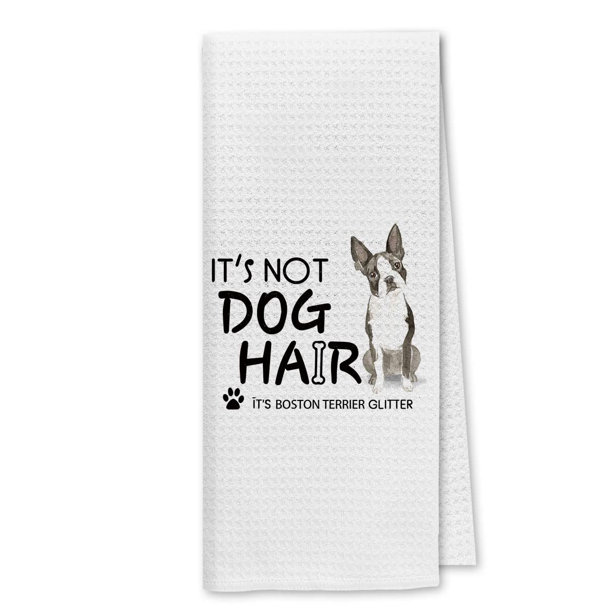 Dibor It’s Not Dog Hair It’s Boston Terrier Glitter Kitchen Towels Dish Towels Dishcloth,Cute Dog Decorative Absorbent Drying Cloth Hand Towels Tea Towels for Bathroom Kitchen,Dog Lovers Girls Gifts