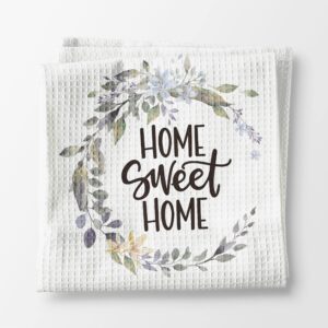 Voatok Home Sweet Home Garland Bath Towel,Family Sweet Gifts Decorative Towel,New Home Housewarming Decor,Mom Gifts