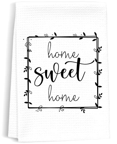 Peaces of Joy Home Sweet Home Funny Hand Towel Sayings for Bathrooms, Rustic Cute Dish Bathroom Fingertip Towels for Home, Decorative Farmhouse Cloths Bath Sign Gifts