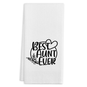 best aunt ever kitchen towels tea towels, 16 x 24 inches cotton modern dish towels dishcloths, dish cloth flour sack hand towel for farmhouse kitchen decor,gifts for aunt auntie