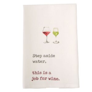 mud pie wine hand dish towel, white 10 inches