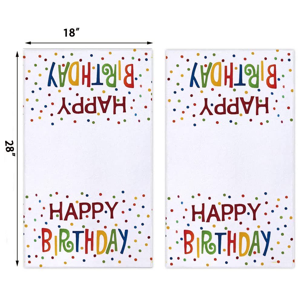 Happy Birthday Kitchen Towels Dish Towels, 18 x 28 Inch Birthday Party Holiday Tea Towels Dish Cloth for Cooking Baking Set of 2