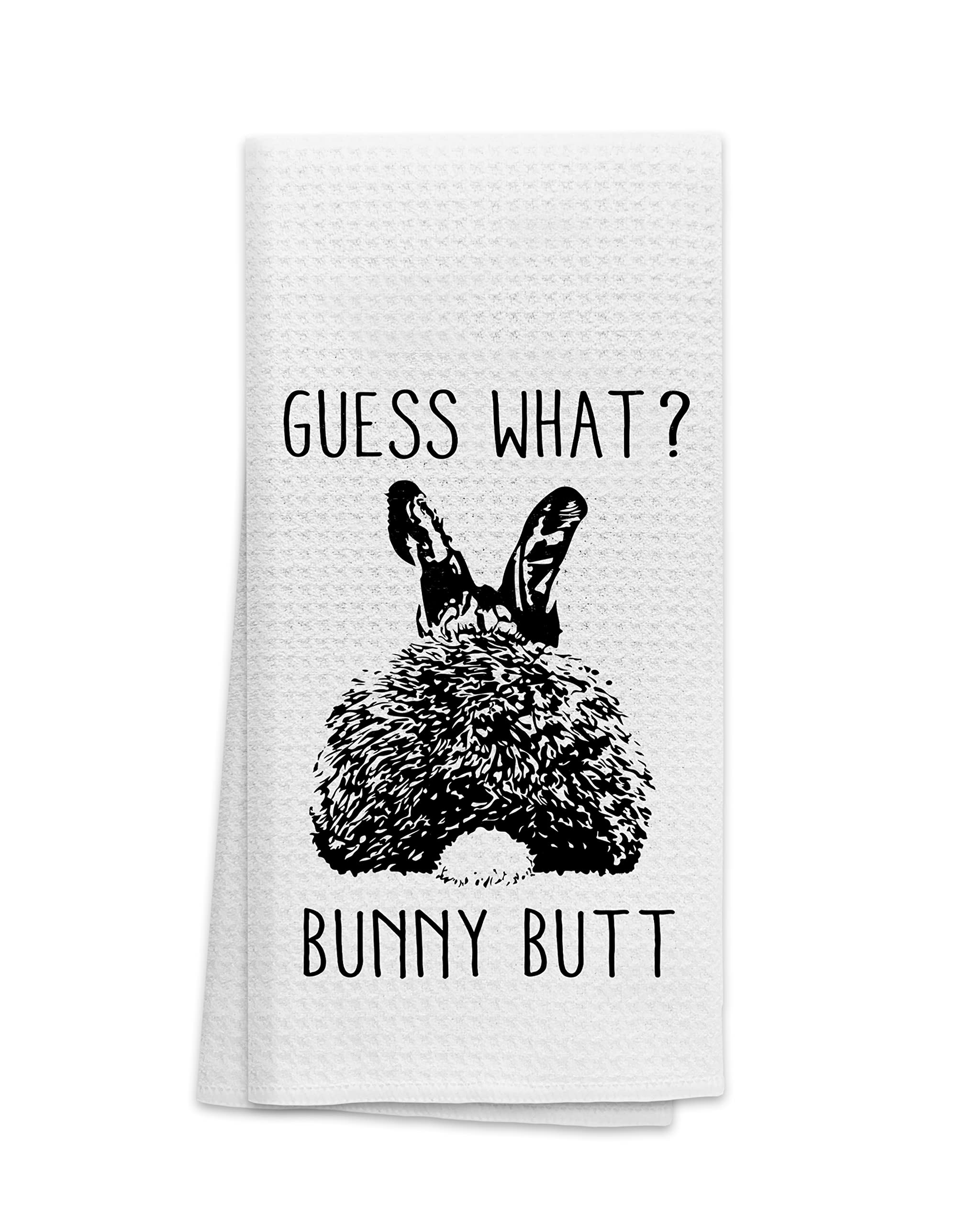 OHSUL Guess What? Bunny Butt Highly Absorbent Kitchen Towels Dish Towels Dish Cloth,Funny Bunny Rabbit Butt Hand Towels Tea Towel for Bathroom Kitchen Decor,Rabbit Lovers Teen Girls Gifts