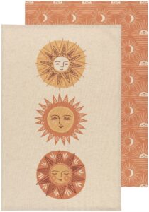 danica studio soleil cotton linen blend kitchen towel 18 x 28 inches, set of 2