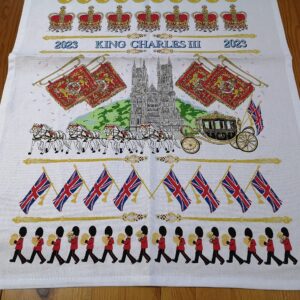 Ulster Weavers Tea Towel Cotton, Durable & Machine Washable, Eco-Friendly Design, Ideal Size, King Charles Coronation, Red