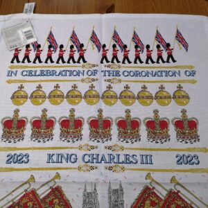 Ulster Weavers Tea Towel Cotton, Durable & Machine Washable, Eco-Friendly Design, Ideal Size, King Charles Coronation, Red