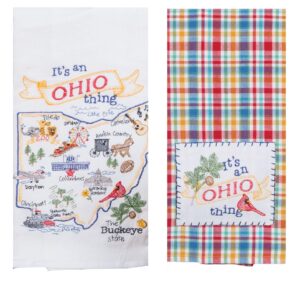 2 piece kay dee home state of ohio embroidered kitchen towel bundle