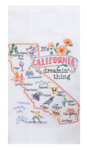 kay dee designs st thing california emb f/s dish towel, 17.5 x 28, various