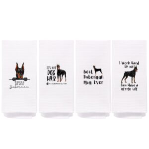 negiga doberman gifts,doberman gifts for women,kitchen towels，kitchen towels and dishcloths sets，towels sets of 4