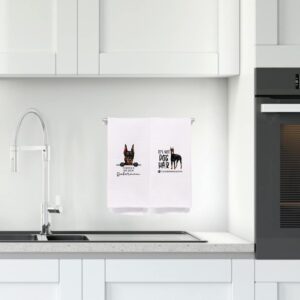 NEGIGA Doberman Gifts,Doberman Gifts for Women,Kitchen Towels，Kitchen Towels and Dishcloths Sets，Towels Sets of 4