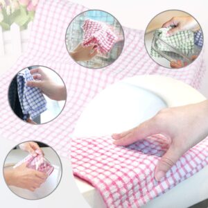 uxcell Cotton Terry Small Kitchen Dish Cloth, Absorbent and Quick Drying Cleaning Dish Rags, 15 x 10.5 Inches, Pack of 6, Pink