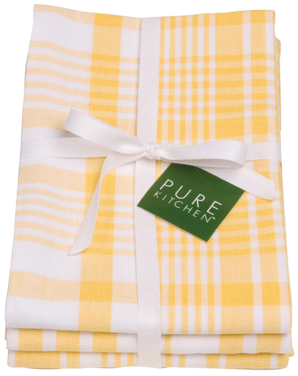 Now Designs Jumbo Pure Kitchen Towel Set of 3, Lemon Yellow