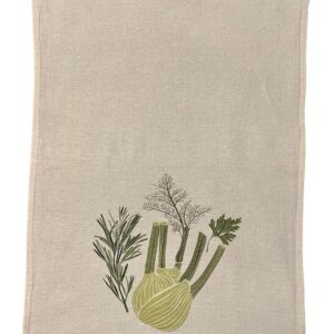 Unbleached Cotton Ecofriendly Flour Sack Kitchen Towels Set of 3 Premium Quality, Highly Absorbent, Vegetable Print