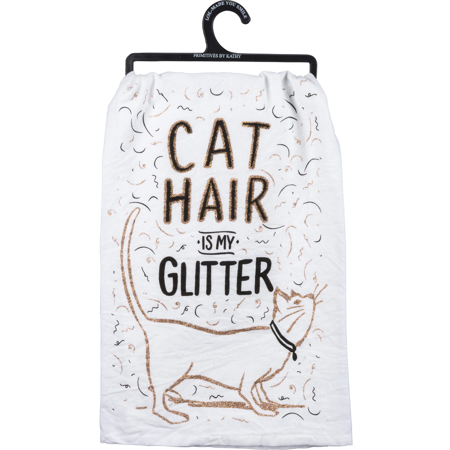 Primitives by Kathy Cat Hair is My Glitter Decorative Kitchen Towel