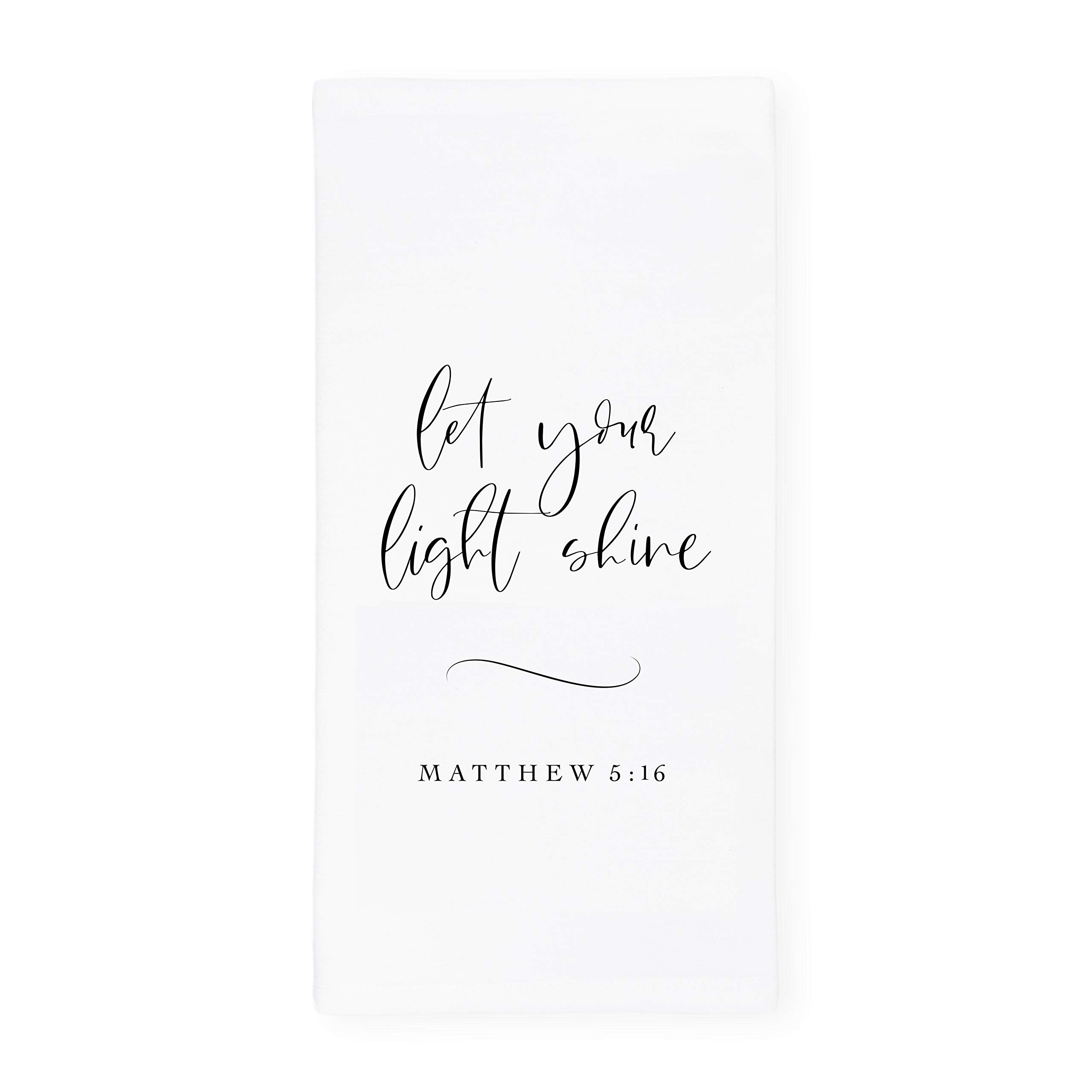 The Cotton & Canvas Co. Let Your Light Shine, Matthew 5:16 Scripture, Bible, Religious, Soft and Absorbent Tea Towel, Flour Sack Towel and Dish Cloth