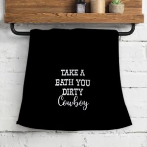 OHSUL Take A Bath You Dirty Cowboy and Cowgirl Highly Absorbent Bath Towels Set of 2,Funny Bathroom Humor Towels Set,Western Gifts,Cowboy Cowgirl Teen Girls Boys Gifts,Couples Gifts