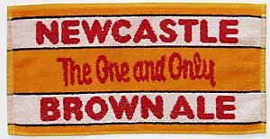 newcastle brown ale cotton bar towel 21" x 10" (pp)